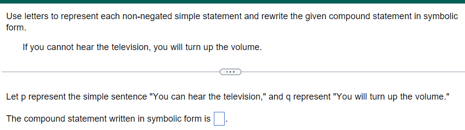Solved Use letters to represent each non-negated simple | Chegg.com