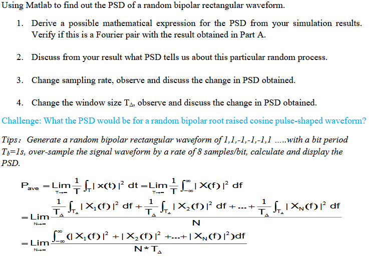 Solved Using Matlab To Find Out The Autocorrelation Function
