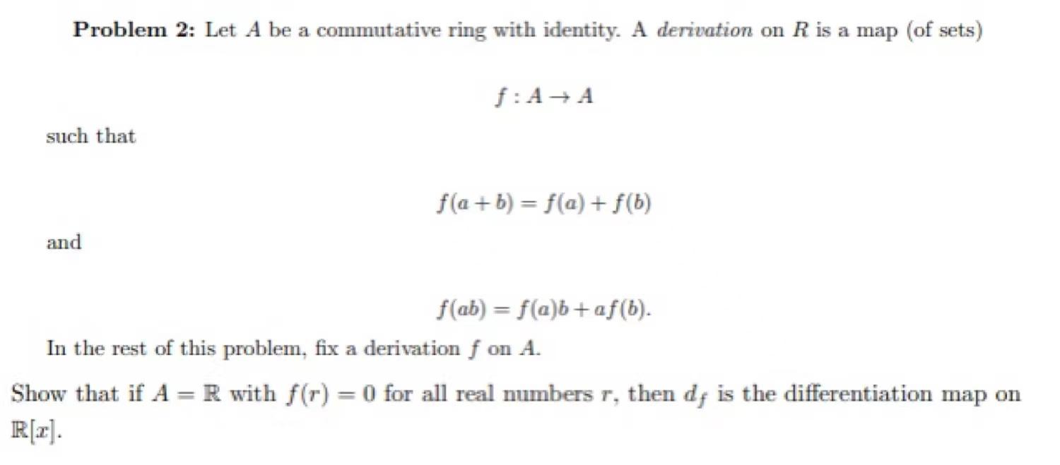 Solved Problem 2: Let A be a commutative ring with identity. | Chegg.com