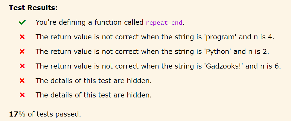 Solved Write a function called repeat_end that accepts a | Chegg.com