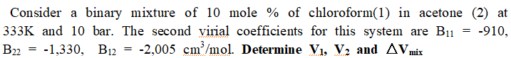 Solved Consider a binary mixture of 10 mole \% of | Chegg.com