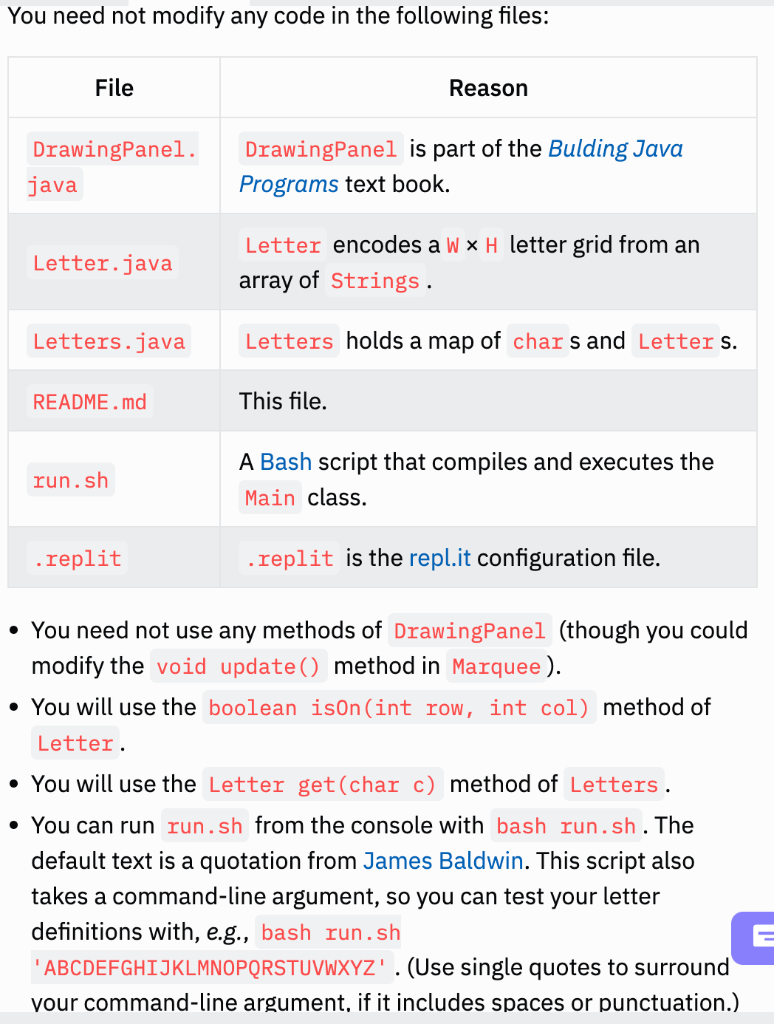 Solved Marquee.java Create a scrolling marquee that scrolls | Chegg.com