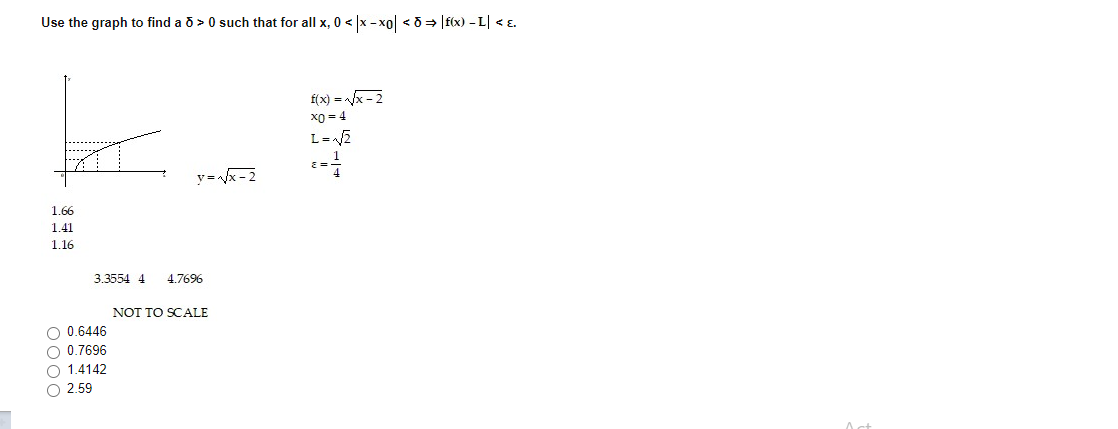 Solved Use the graph to find a 5 > O such that for all x, 0 | Chegg.com