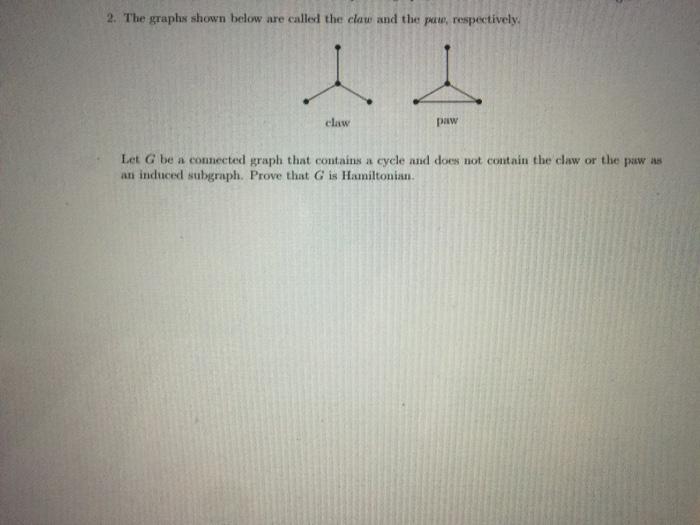 Solved 2. The graphs shown below are called the claw and the | Chegg.com