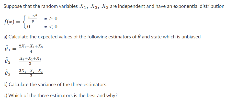 Solved Suppose that the random variables X1, X2, X3 are | Chegg.com