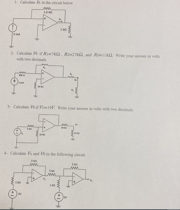 1- Calculate I0 in the circuit below 2- Calculate V0 | Chegg.com 1- Calculate I0 in the circuit below 2- Calculate V0 | Chegg.com