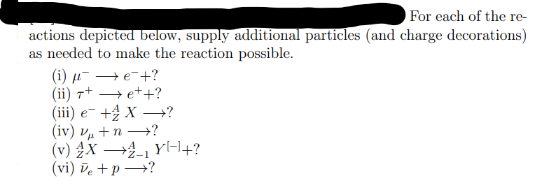 Solved actions depicted below, supply additional particles | Chegg.com