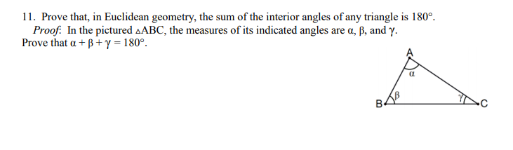 Solved 11. Prove that, in Euclidean geometry, the sum of the | Chegg.com