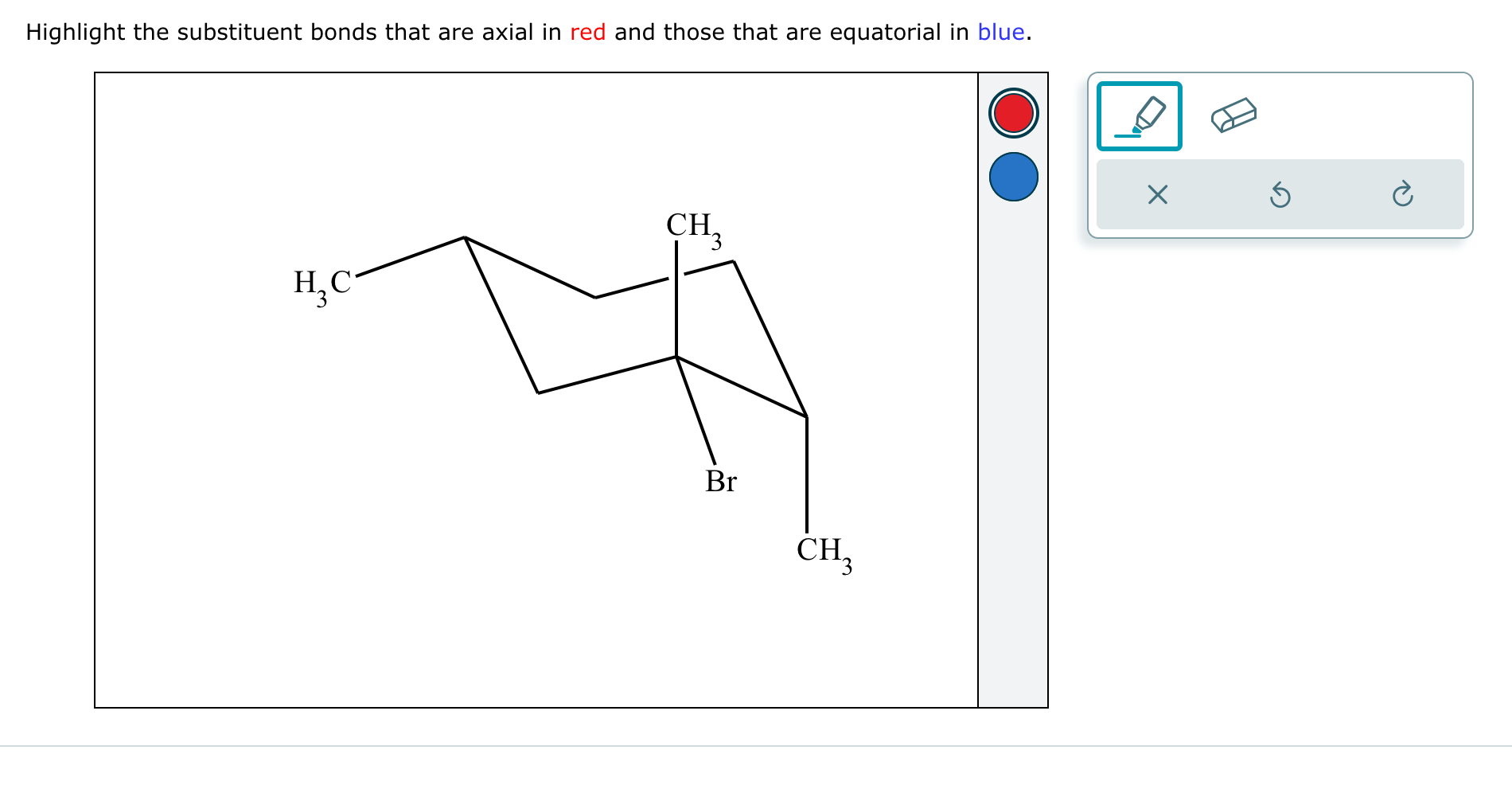 Solved Highlight the "up" CH3 groups in red and the "down" | Chegg.com