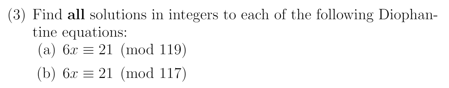 Solved 3) Find all solutions in integers to each of the | Chegg.com