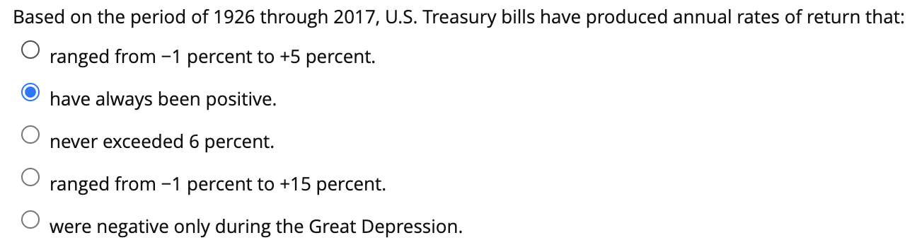 Solved Based on the period of 1926 through 2017 , U.S. | Chegg.com