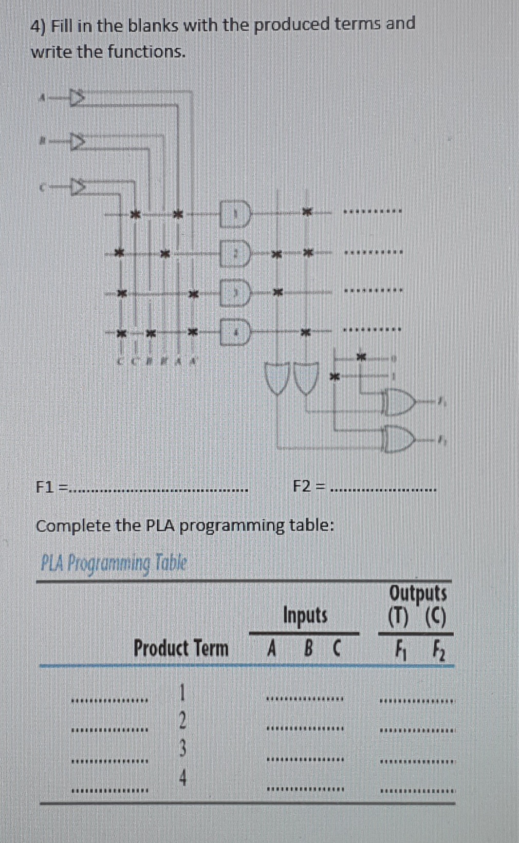Solved 4) Fill in the blanks with the produced terms and | Chegg.com