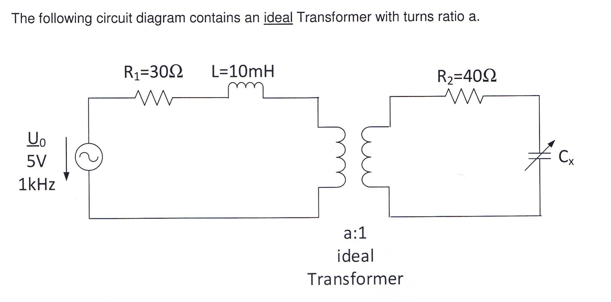 Solved The following circuit diagram contains an ideal | Chegg.com