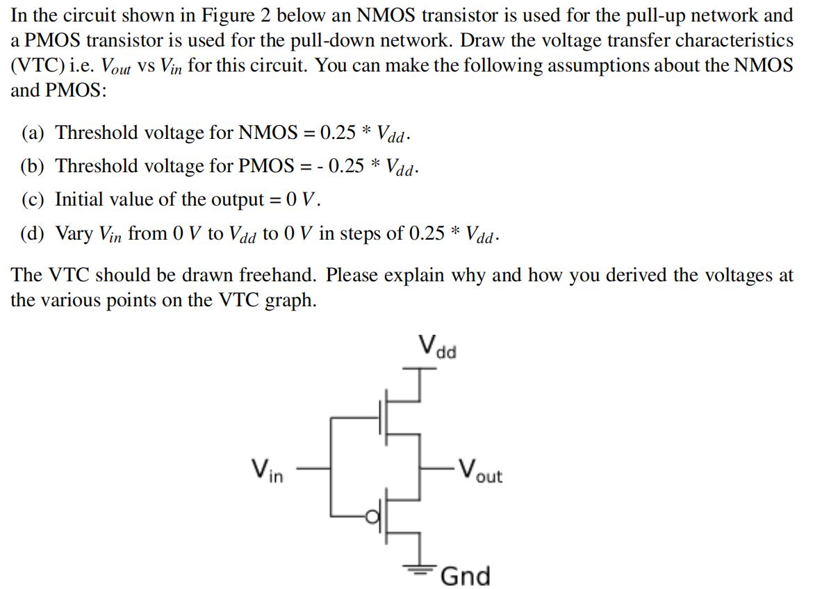 Solved In the circuit shown in Figure 2 below an NMOS | Chegg.com