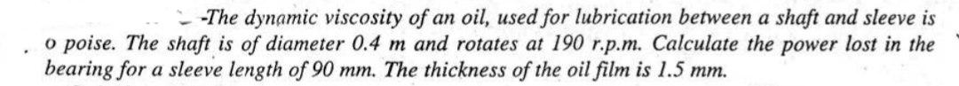 Solved -The dynamic viscosity of an oil, used for | Chegg.com