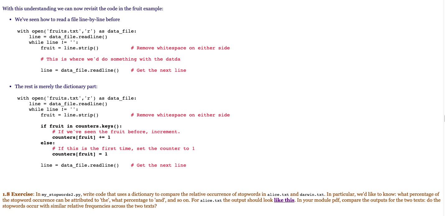 With this understanding we can now revisit the code | Chegg.com