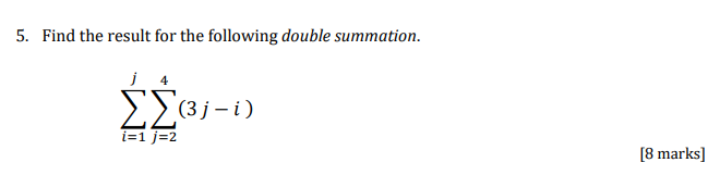 Solved 5. Find the result for the following double | Chegg.com