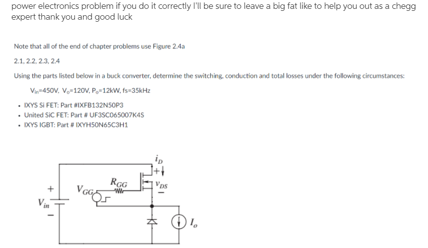 Solved power electronics problem if you do it correctly I'll | Chegg.com