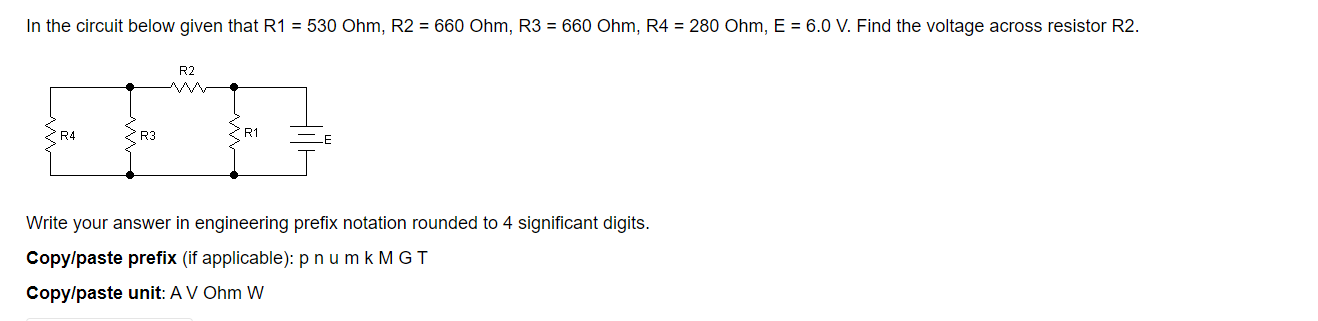 Solved In the circuit below given that R1 = 530 Ohm, R2 = | Chegg.com