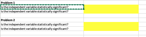 Problem 1 Is the independent variable statistically | Chegg.com