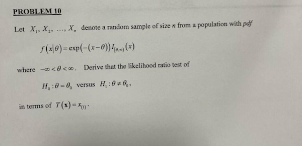 Solved Let X1,X2,…,Xn denote a random sample of size n from | Chegg.com