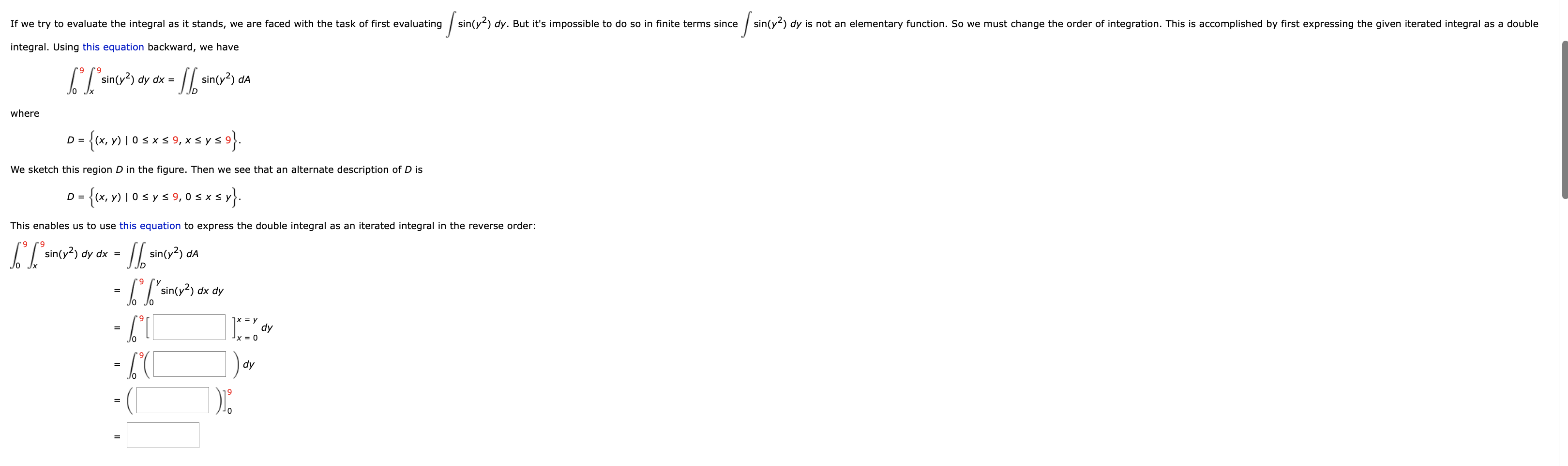 Solved integral. Using this equation backward, we have | Chegg.com