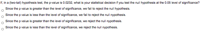 Solved If In A Two Tail Hypothesis Test The P Value Is 1871