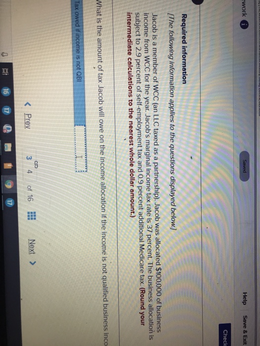 Solved work Help Save & Exit Check Required information [The | Chegg.com
