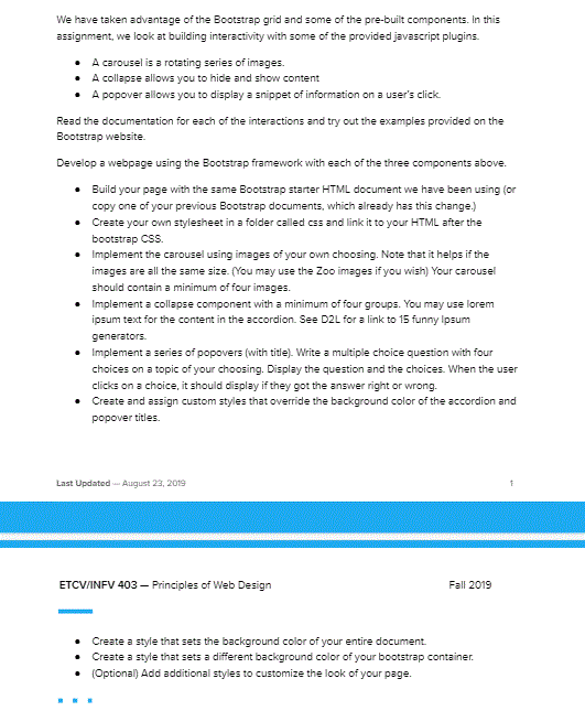 Solved We have taken advantage of the Bootstrap grid and | Chegg.com