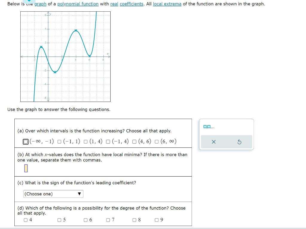 Solved Use the graph to answer the following questions. (a) | Chegg.com
