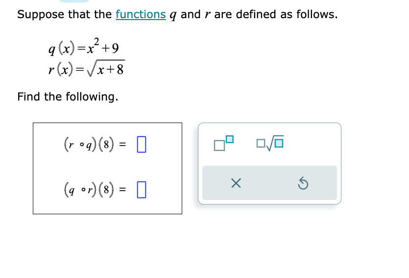 Solved Suppose that the functions q and r are defined as | Chegg.com