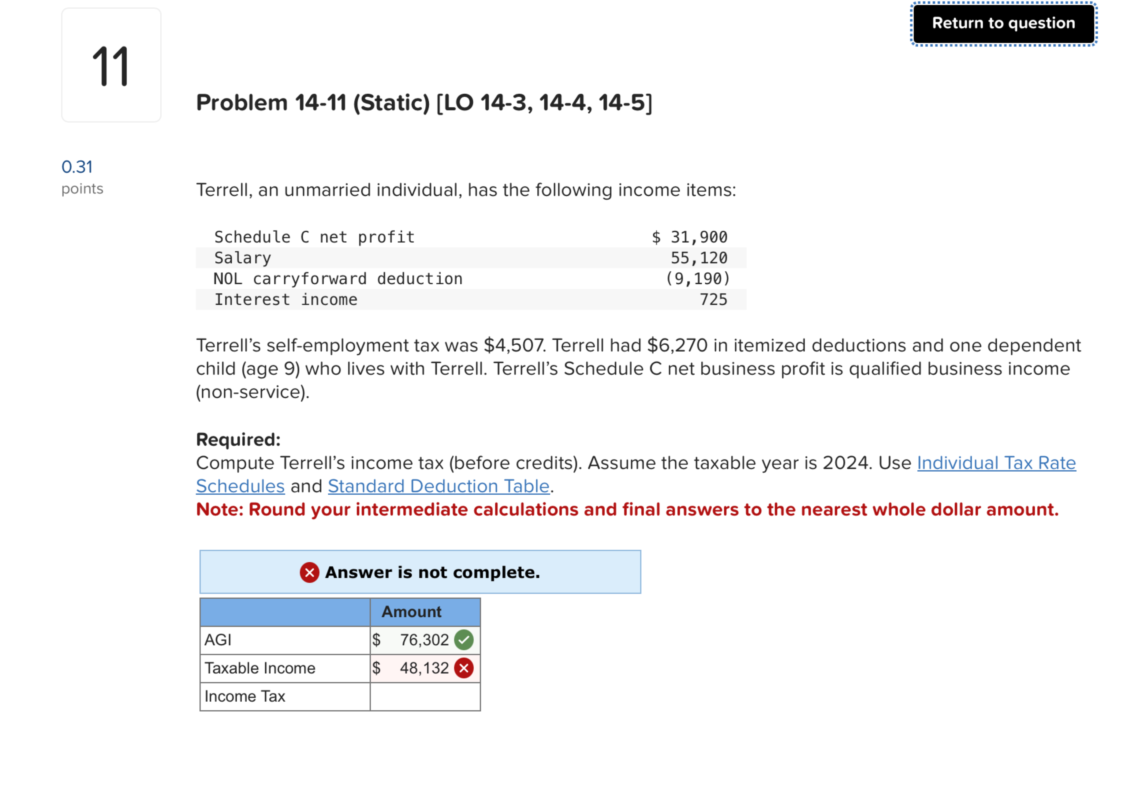 Solved Problem 14-11 (Static) [LO 14-3, 14-4, 14-5]Terrell, | Chegg.com
