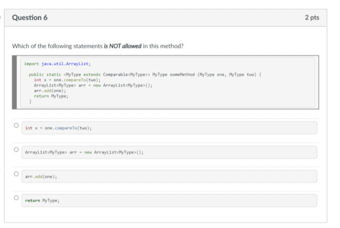 Solved Question 6 2 pts Which of the following statements is | Chegg.com