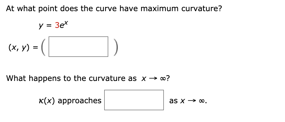 Solved At what point does the curve have maximum curvature? | Chegg.com