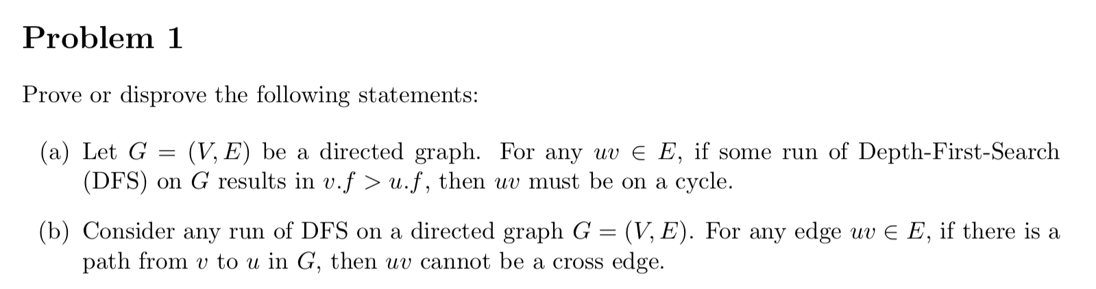 Solved Prove or disprove the following statements: (a) Let | Chegg.com