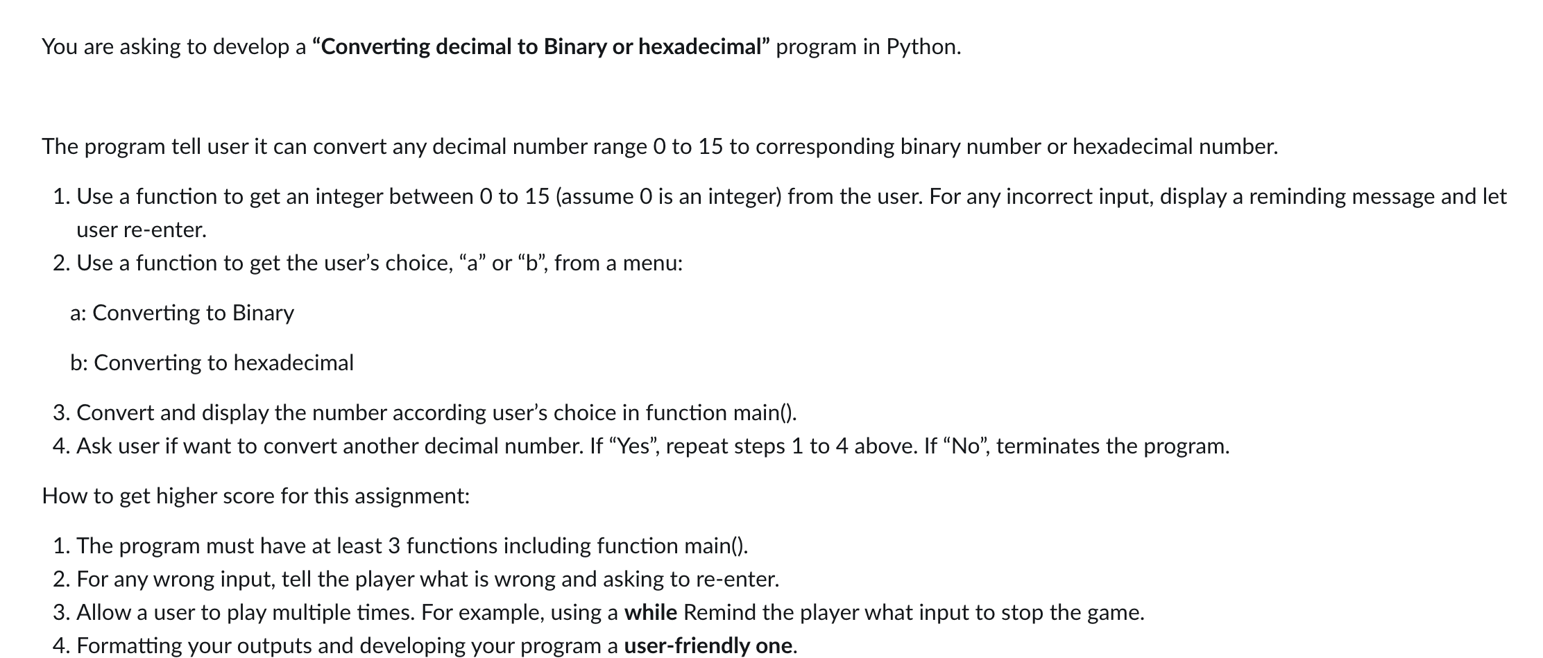 Solved You are asking to develop a "Converting decimal to | Chegg.com