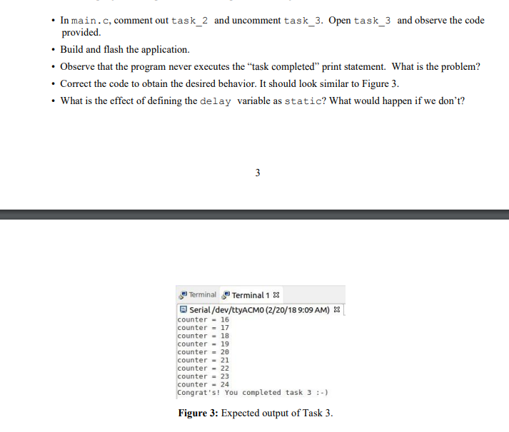 Solved • In main.c, comment out task_2 and uncomment task_3. | Chegg.com