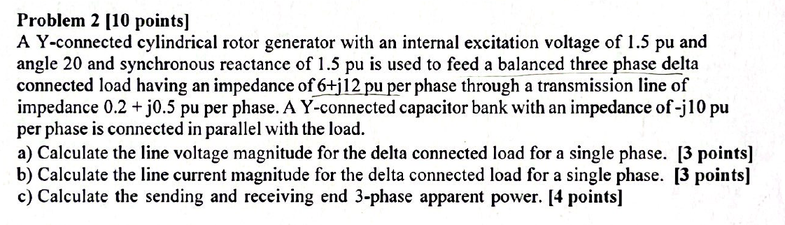 Solved Problem 2 [10 ﻿points]A Y-connected cylindrical rotor | Chegg.com