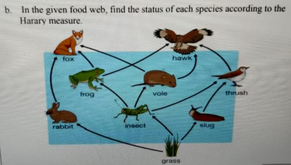 Solved b. In the given food web, find the status of each | Chegg.com