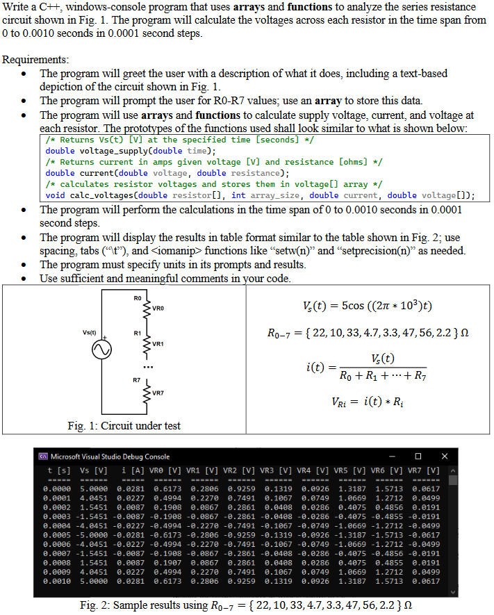 Solved Write A C Windows Console Program That Uses Arrays 3465