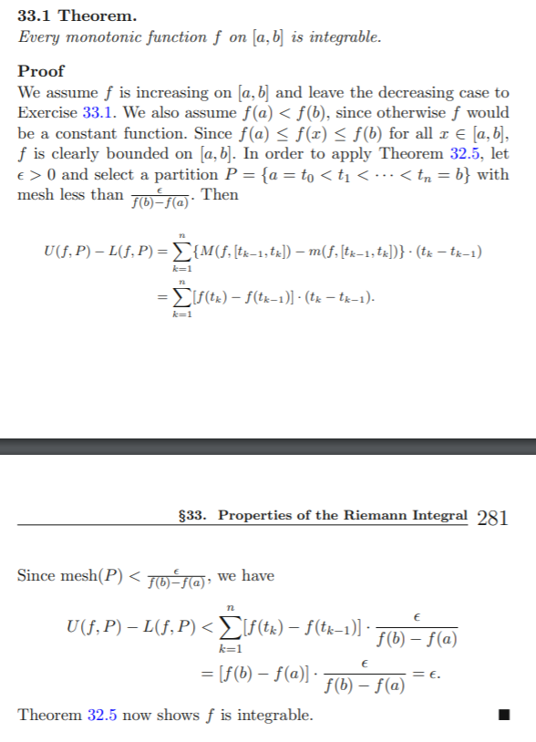 Solved 2. Read the proof of Theorem 33.1 for an increasing | Chegg.com