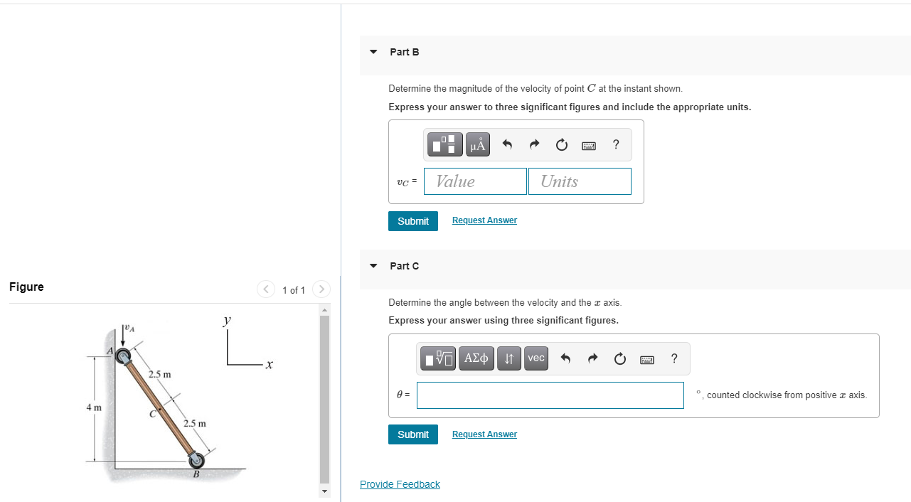 Solved Part A Determine the angular velocity of the rod at | Chegg.com