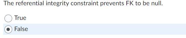 Solved The referential integrity constraint prevents FK to | Chegg.com