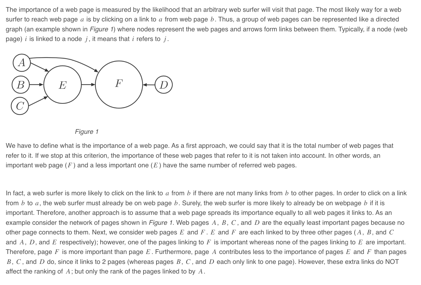 Solved The importance of a web page is measured by the | Chegg.com