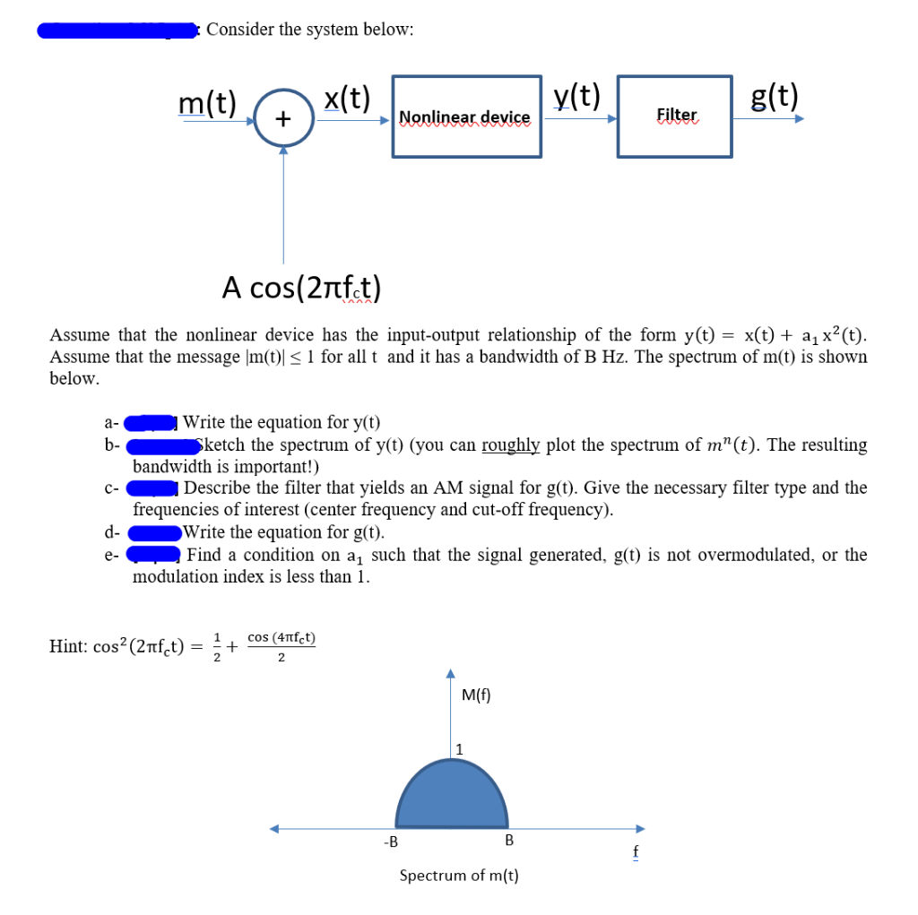 Solved Consider the system below: mo. © ...) Nonlinear | Chegg.com