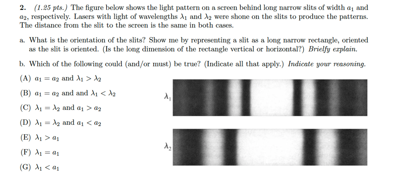 Solved 2. (1.25 pts.) The figure below shows the light | Chegg.com