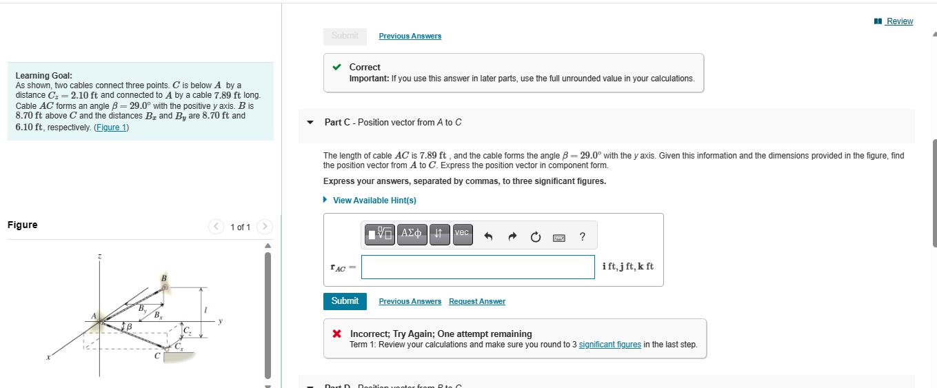 Solved Learning Goal: As shown, two cables connect three | Chegg.com