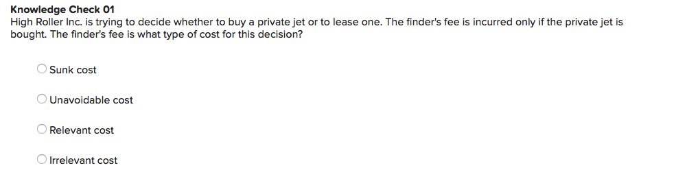 Solved Knowledge Check 01 Which of the following is the | Chegg.com
