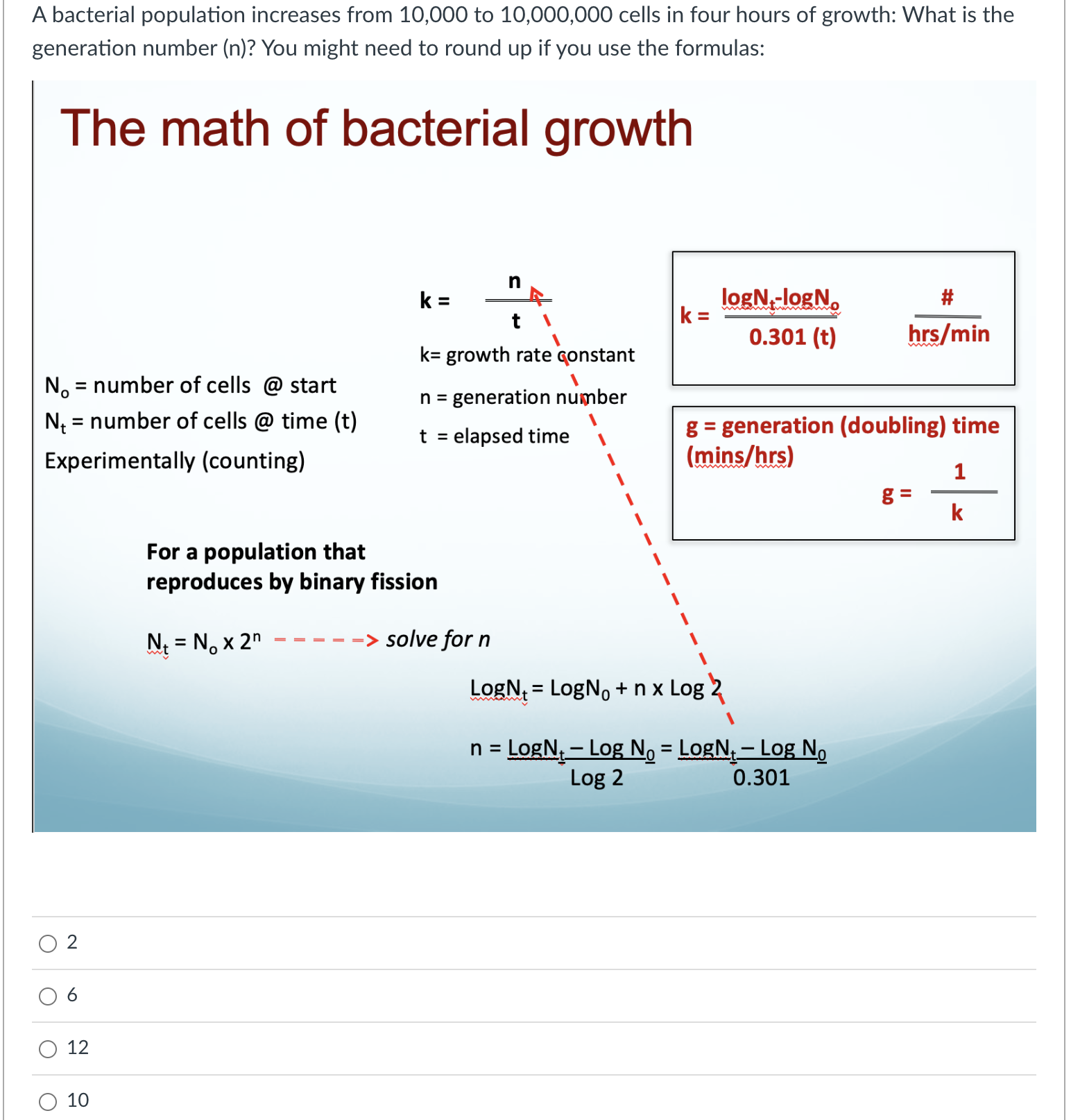 Solved A bacterial population increases from 10,000 to | Chegg.com