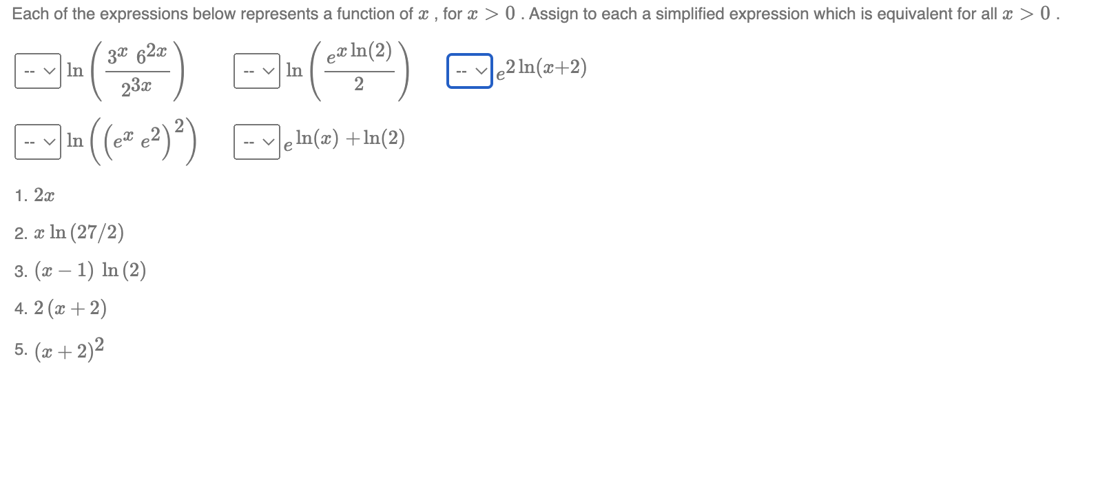 Solved Each of the expressions below represents a function | Chegg.com